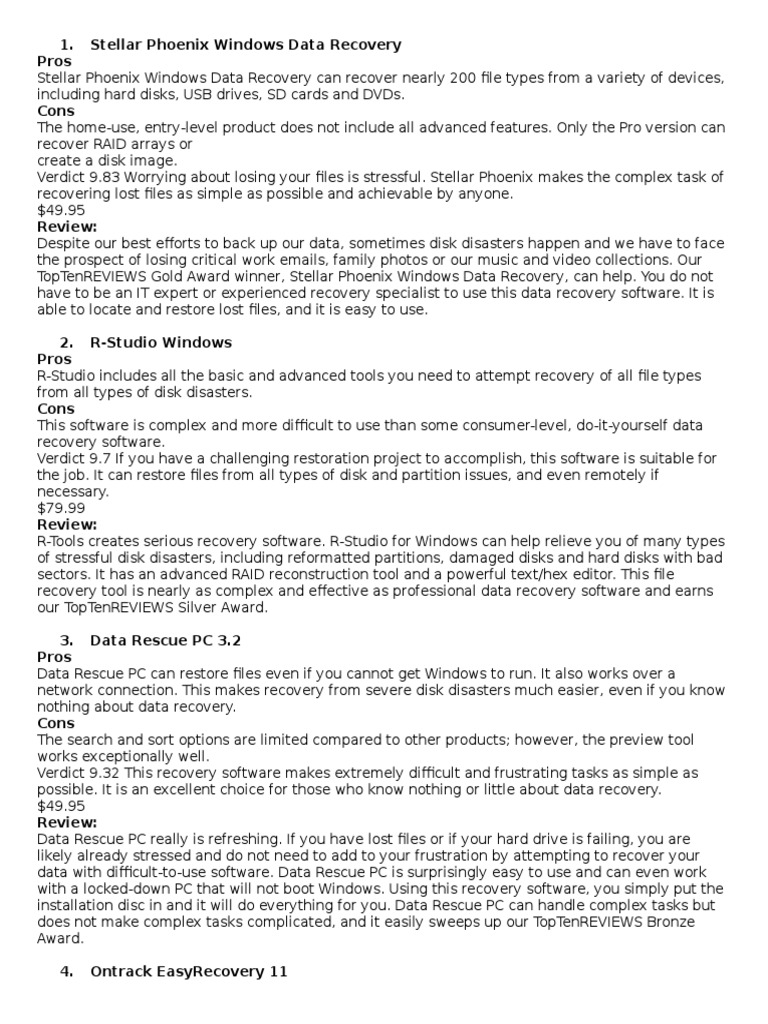 Top Best Data Recovery | PDF | File System | Computer File