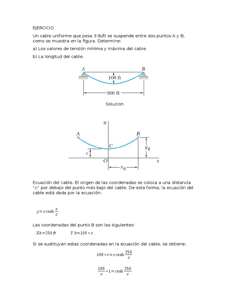Estatica Ejercicio de Cables | PDF