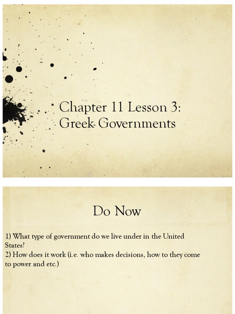 Ancient Greek Goverments Lesson | PDF | Tyrant | Forms Of Government