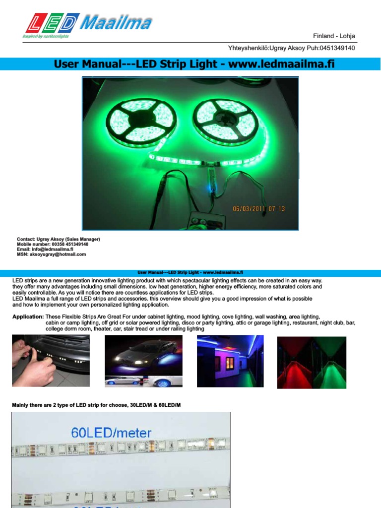 User Manual LED RGB Strip Light | PDF | Lighting | Electronics