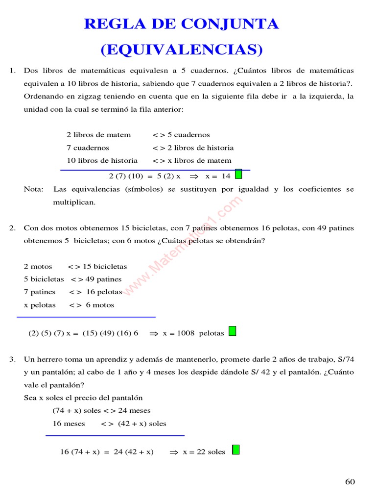 Ejercicios de Regla Conjunta Resueltos | PDF | Deportes | Ocio