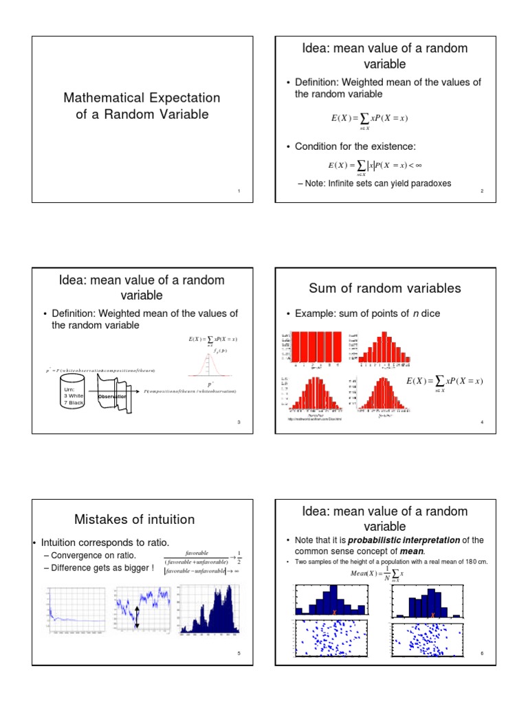 Probability & Expectation Basics | PDF | Expected Value | Mean
