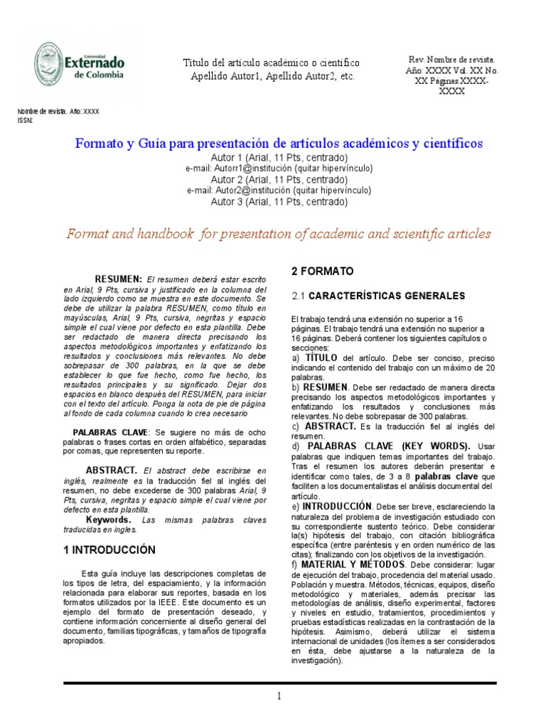 Formatos y Guia para Publicacion de Articulos Academicos y Cientificos ...