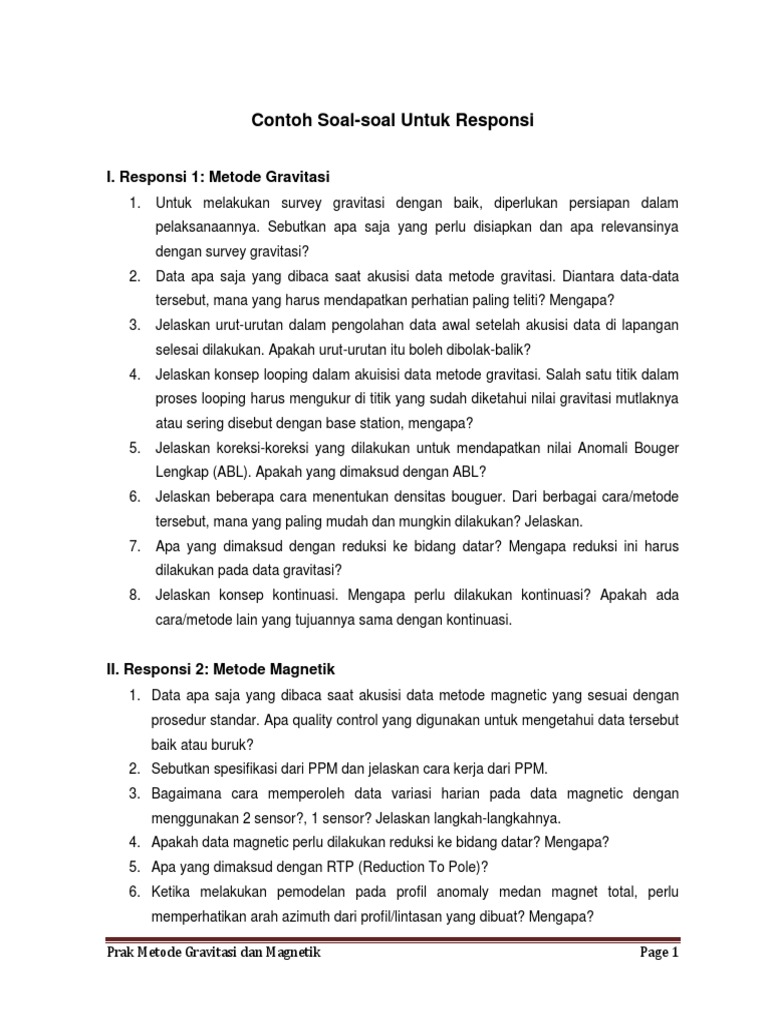 Contoh Soal-Soal Untuk Responsi | PDF | Sains & Matematika | Komputer