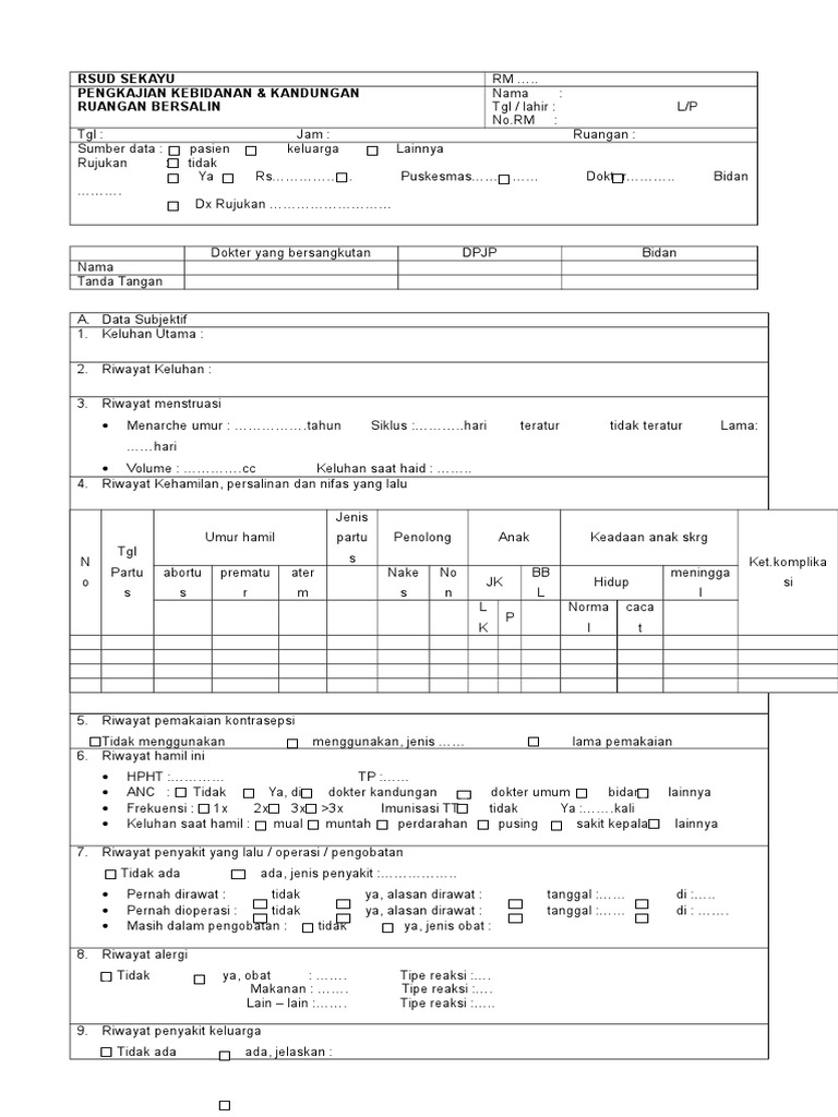 Form Rawat Inap | PDF