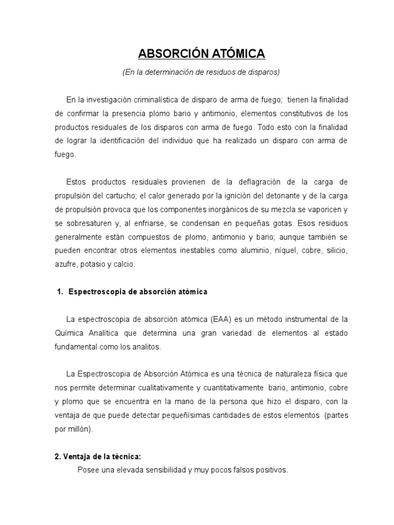 Absorción Atómica | PDF | Espectroscopía de absorción atómica | Aluminio