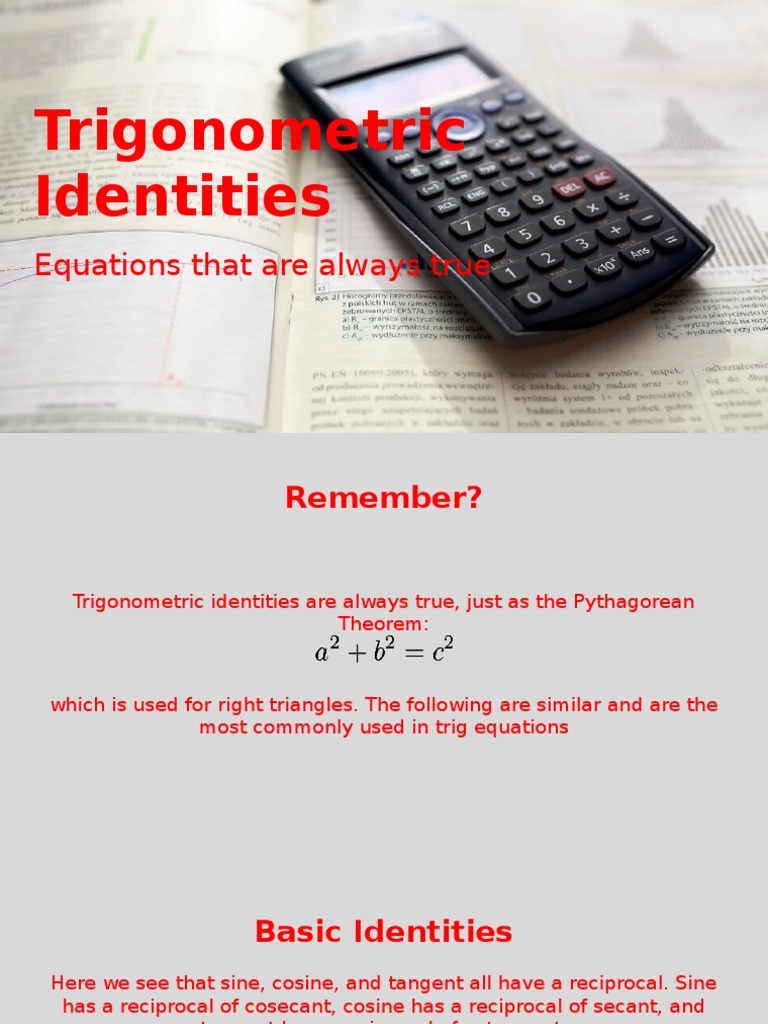 Essential Trigonometric Identities Guide | PDF