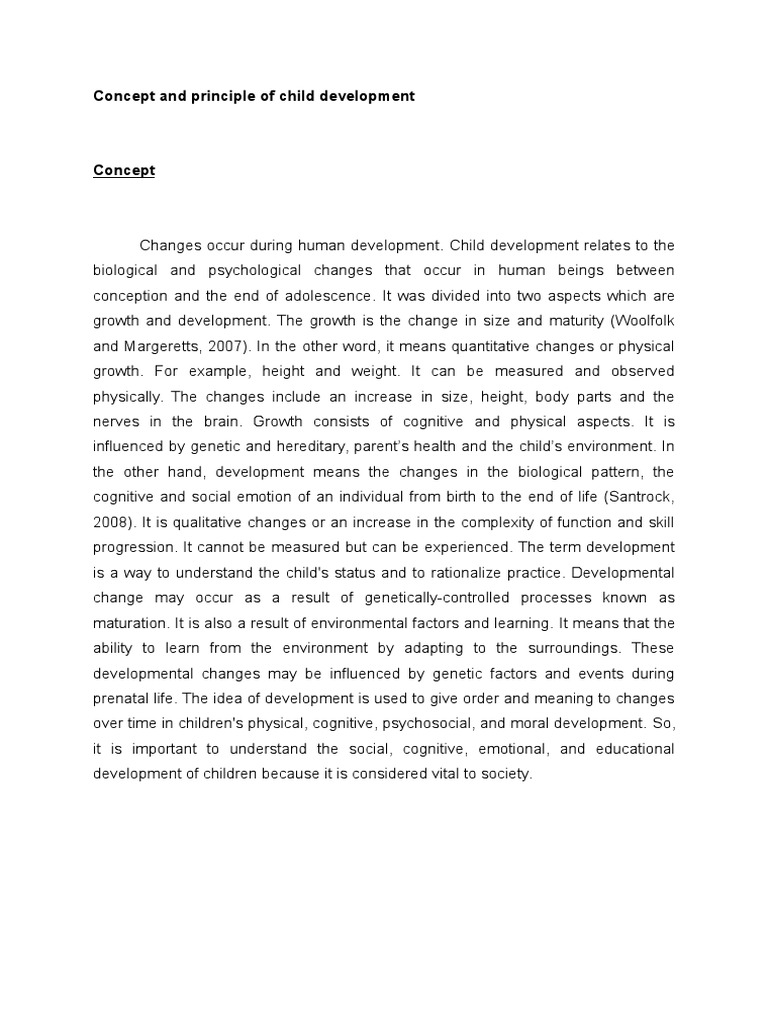 Concept and Principle of Child Development | PDF | Cognitive ...