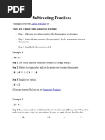 Fractions Operations Cheat Sheet | PDF