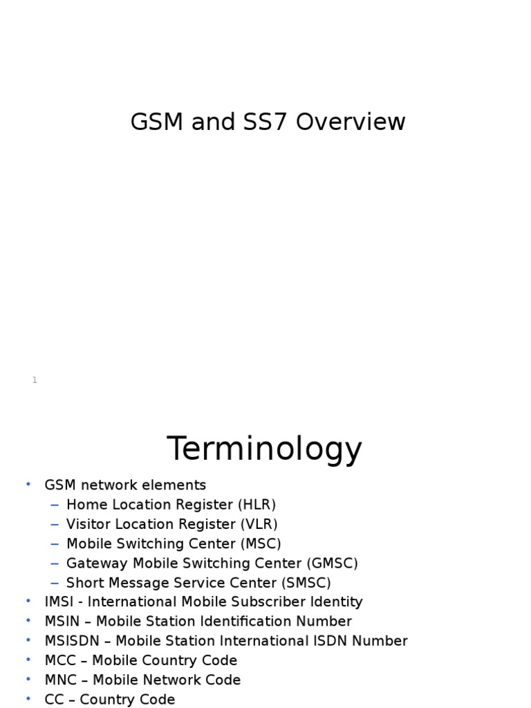 GSM and SS7 Overview | PDF | Short Message Service | Telephony