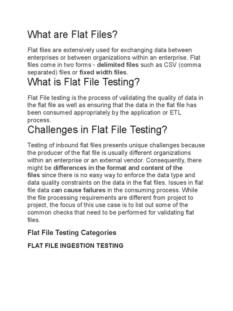 Flat File Testing | PDF | File Format | Data Quality