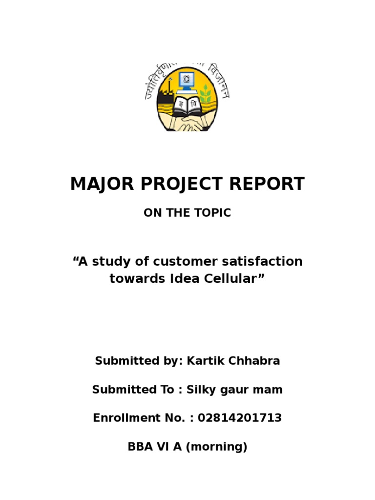 Major Project Report On Idea Cellular Customer | PDF