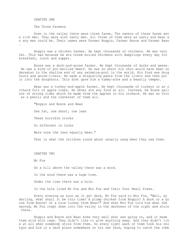 Fantastic MR Fox-Dahl Roald | PDF | Nature