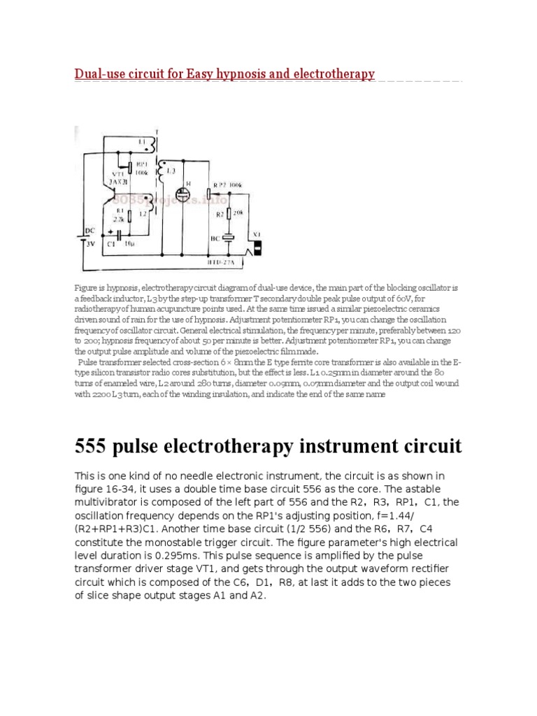 555 Pulse Electrotherapy Instrument Circuit: Dual-Use Circuit For Easy ...