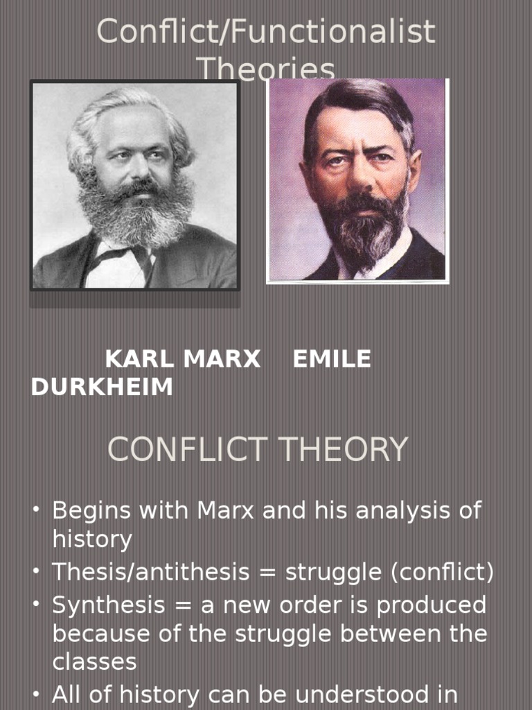 Marx vs. Durkheim: Conflict and Functionalism | PDF | Karl Marx ...