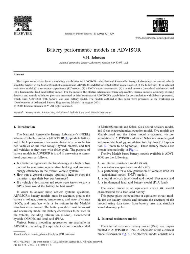 Battery Performance Models | PDF | Battery (Electricity) | Lithium Ion ...