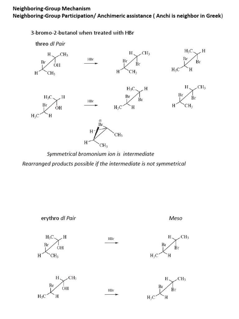 3-Bromo-2-Butanol When Treated With HBR Threo DL Pair | PDF | Chemical Reactions | Ion
