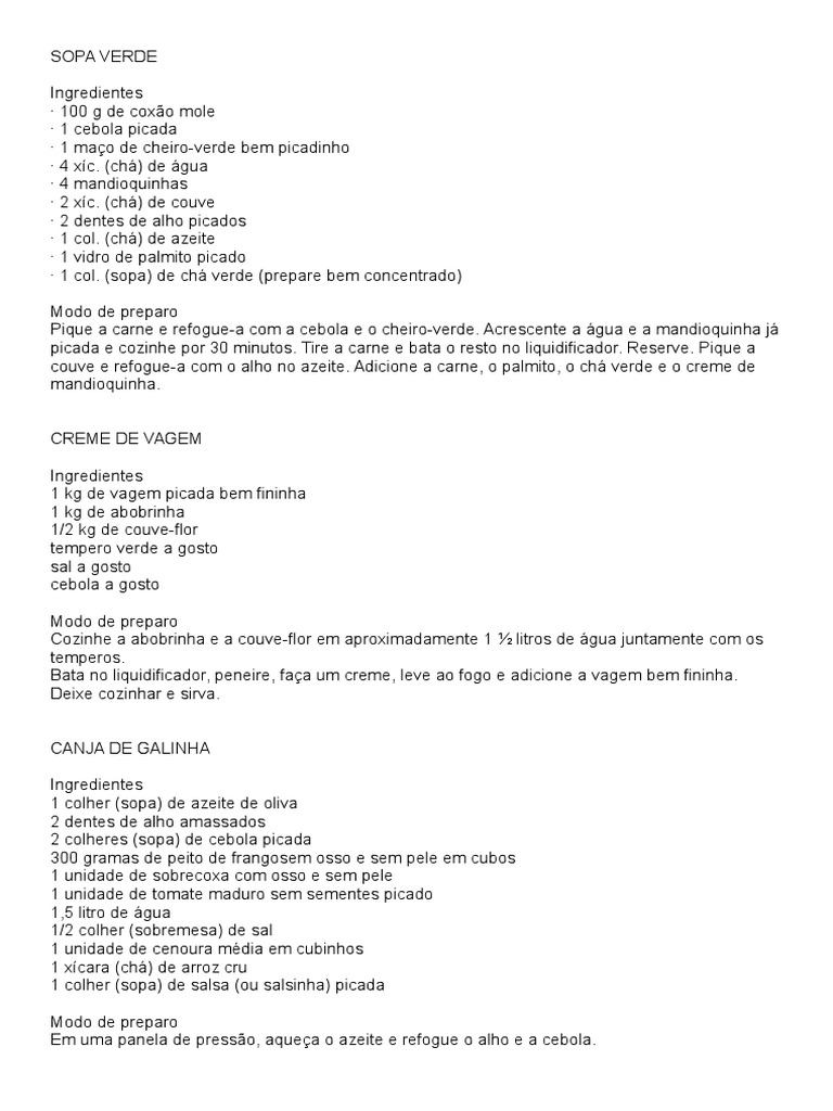 SOPAS | PDF | Caldo | Alimentos