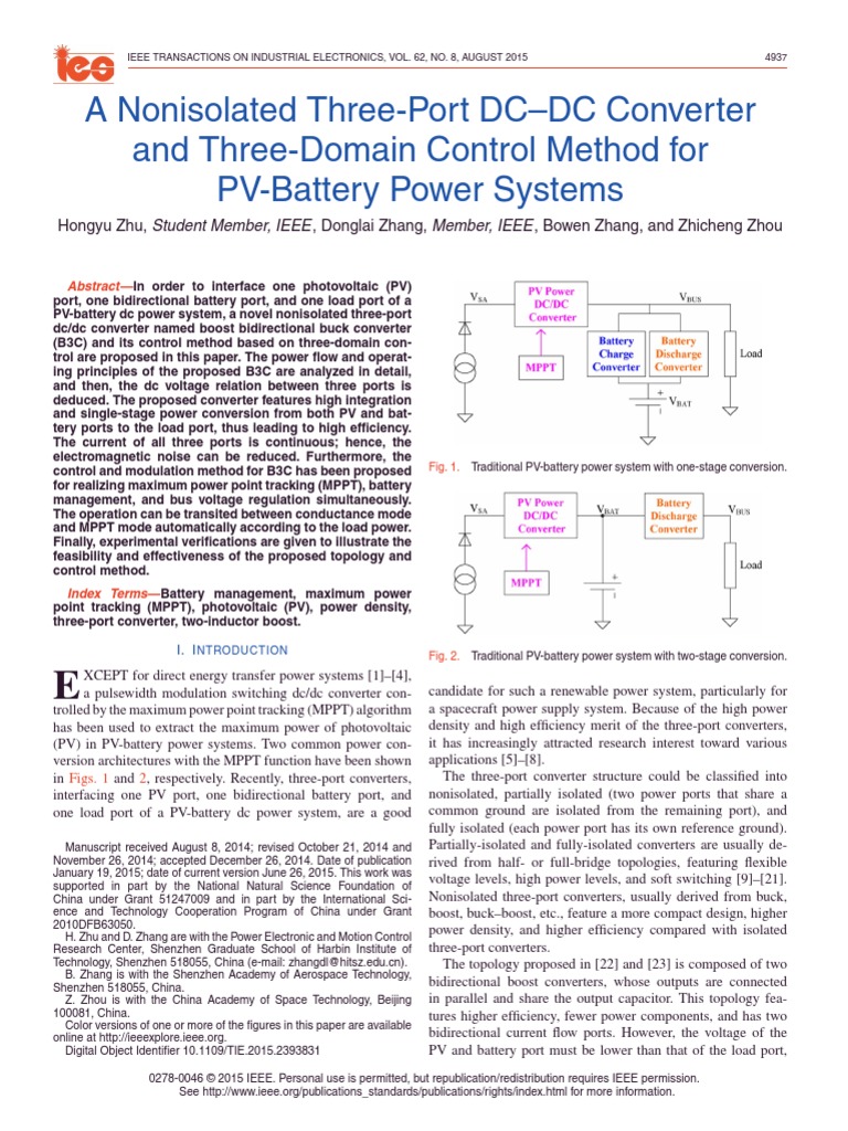 A Nonisolated Three-Port DC-DC Converter and Three-Domain Control ...