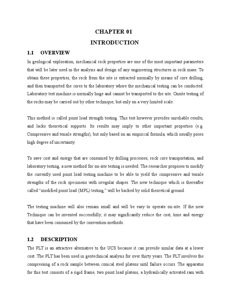Co Relation Between Point Load Strength Index, Uni-Axial Compressive ...