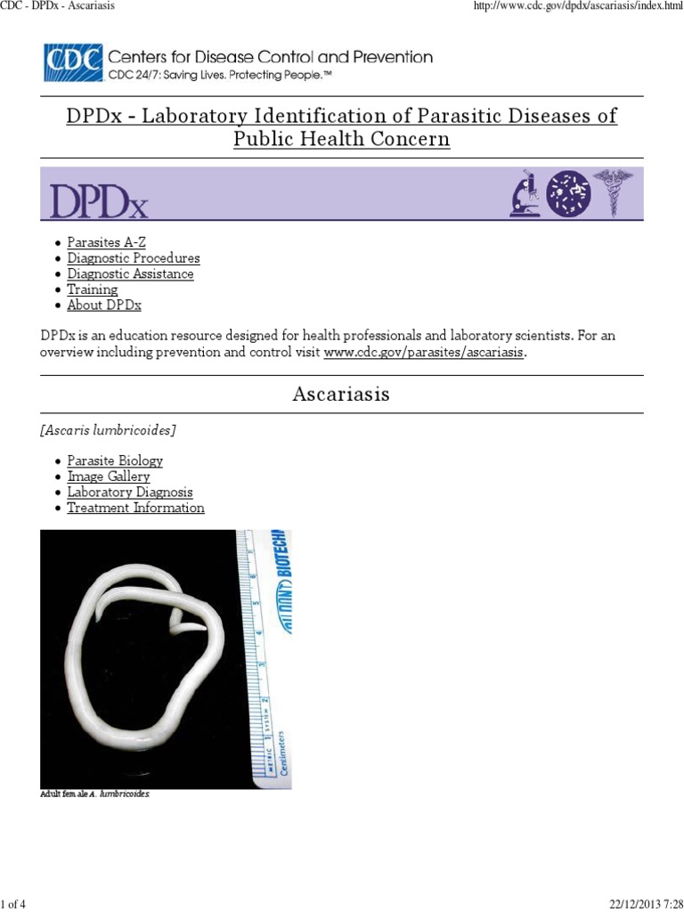 Cdc Dpdx Ascariasis Pdf Pdf Immunology Microbiology