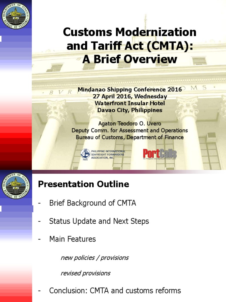 Customs Modernization and Tariff Act Presentation - Mindanao Shipping ...