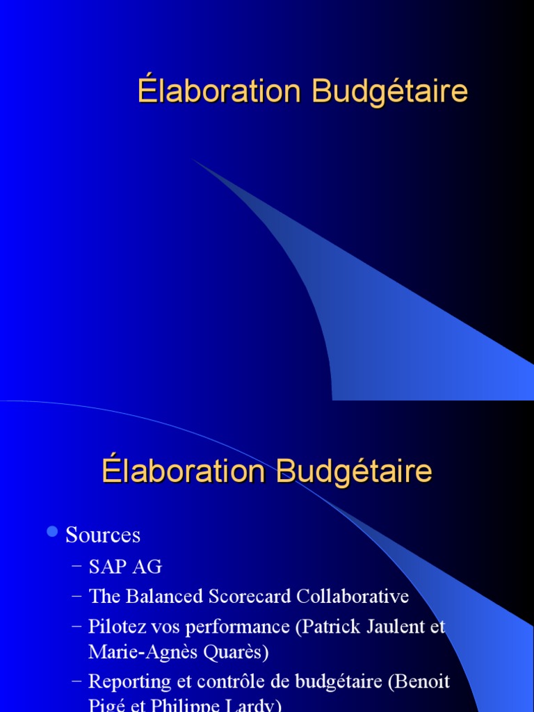 Élaboration Budgétaire | PDF | Feuille de calcul | Planification