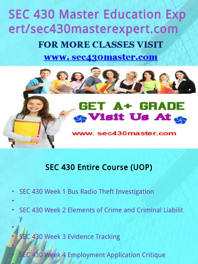 SEC 430 Master Education Expert | PDF