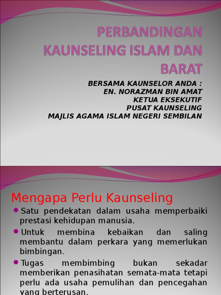 Perbandingan Kaunseling Islam Dan Barat (Aadk) | PDF