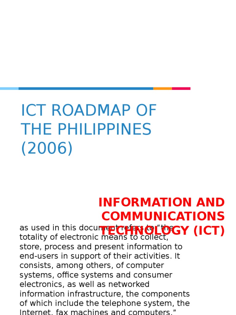 Philippine ICT Roadmap Overview | PDF | Educational Technology ...