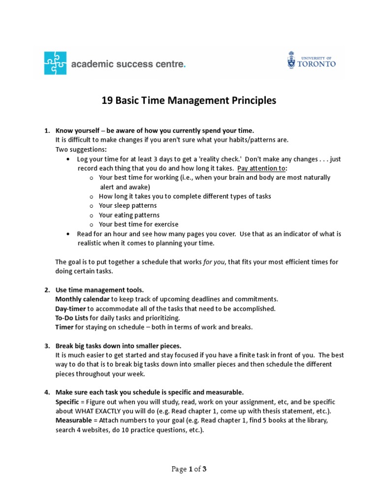 19 Basic Time Management Principles | Download Free PDF | Time ...