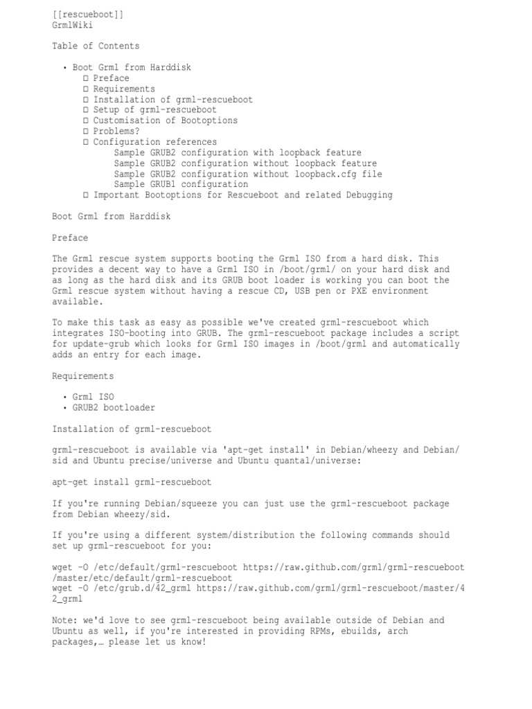 GRML Rescueboot | PDF | System Software | Operating System Technology