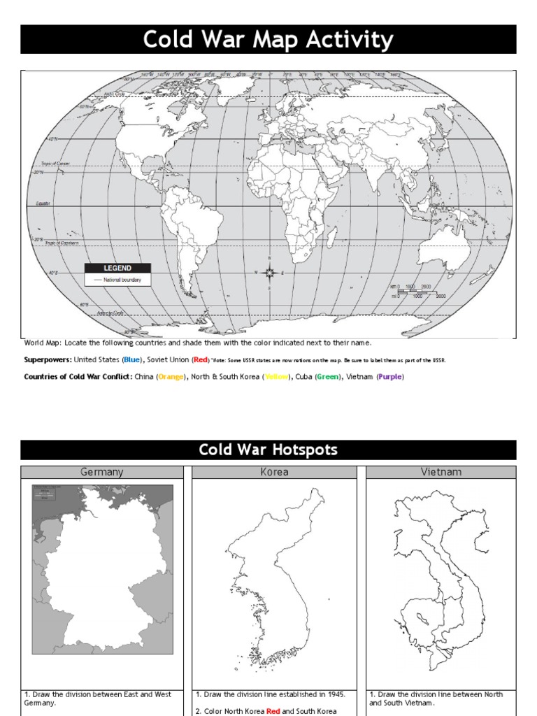 Cold War Map Activity | PDF | Cold War | Red