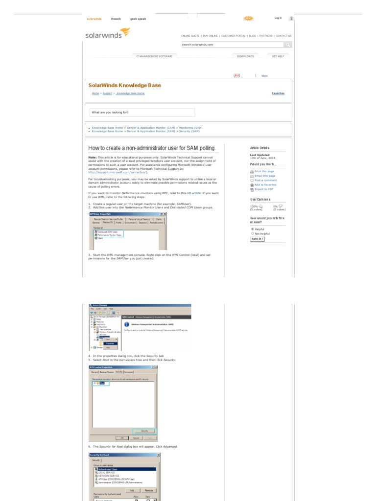 Configurar WMI - Solarwinds | PDF | Superuser | Technical Support