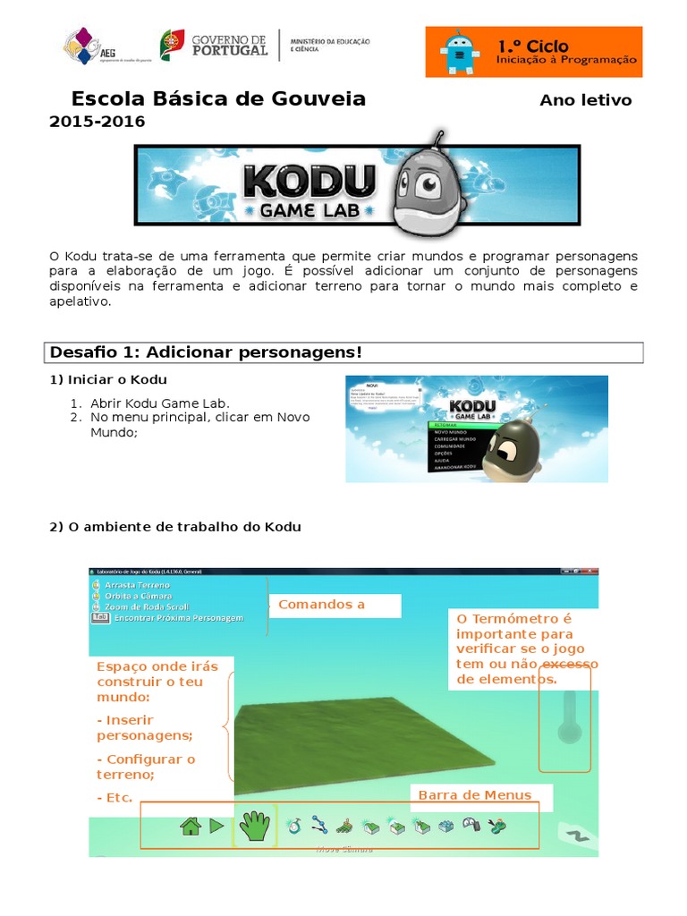 Kodu Ficha 1 Pdf Jogos E Atividades Tecnologia E Engenharia