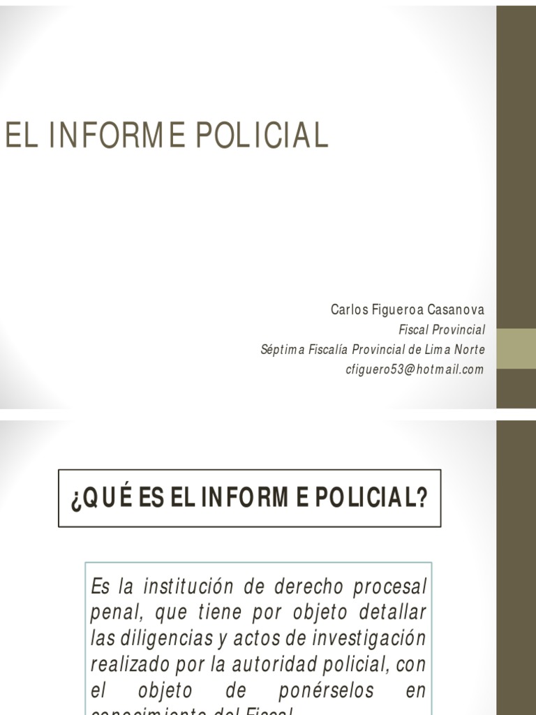 4197 3. El Informe Policial | PDF | Policía | Fiscal