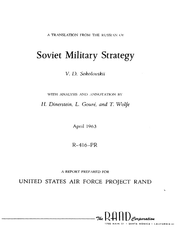 Sokolovskii Soviet Military Strategy | PDF