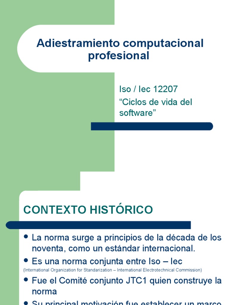 Trabajo Iso 12207 | PDF | Proceso de desarrollo de software ...