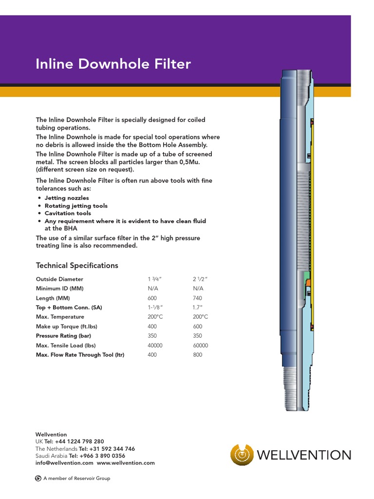 WV Pid 002 Inline Downhole Filter | PDF