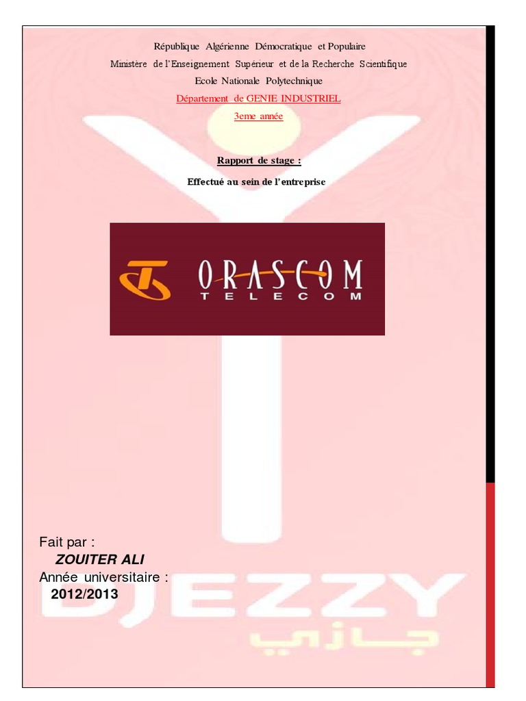 Rapport de Stage DJEZZY | PDF | GSM | Réseau cellulaire