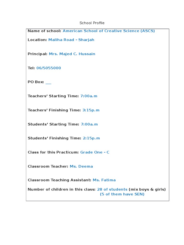 School Profile | PDF