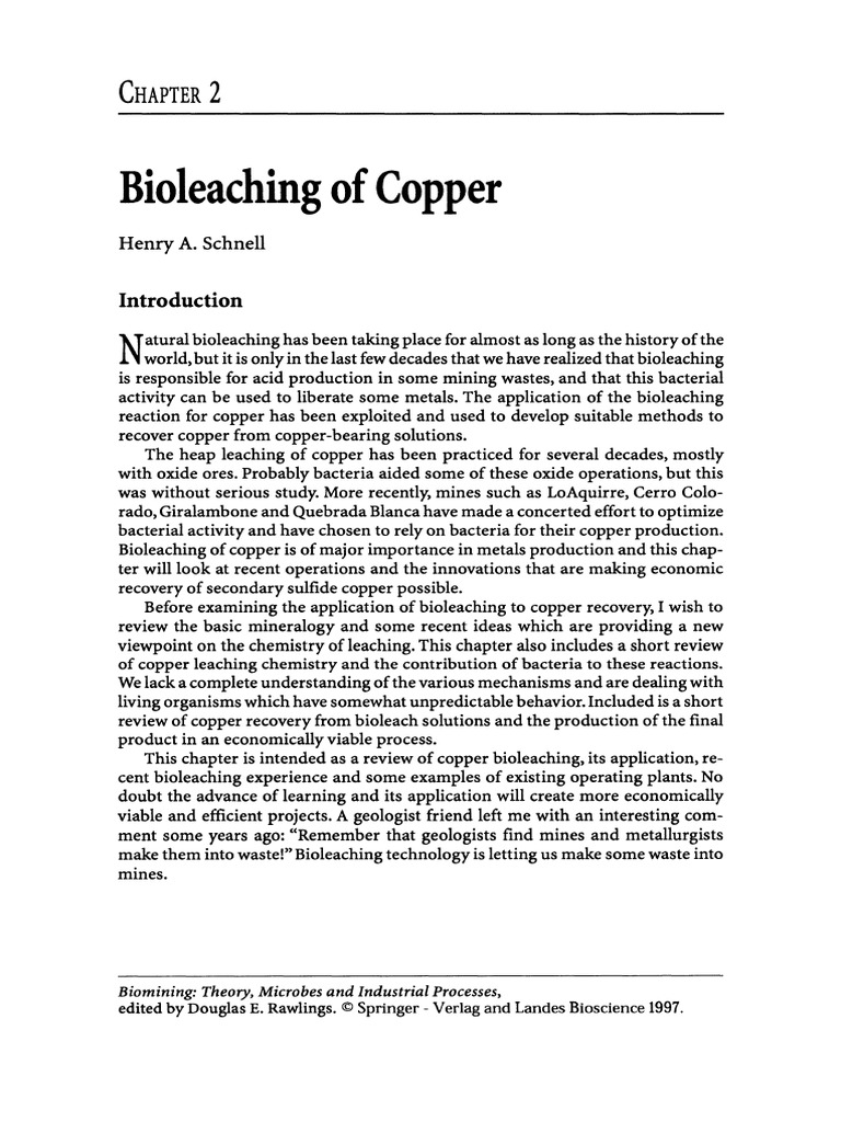 Bioleaching of Copper | PDF | Chemistry | Crystalline Solids