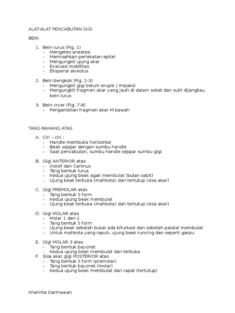 Alat Alat Pencabutan Gigi | PDF | Kajian Bahasa Asing