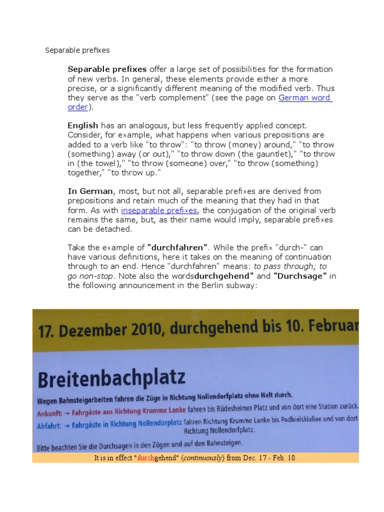 German Separable Verbs Explained | PDF | Verb | Syntactic Relationships