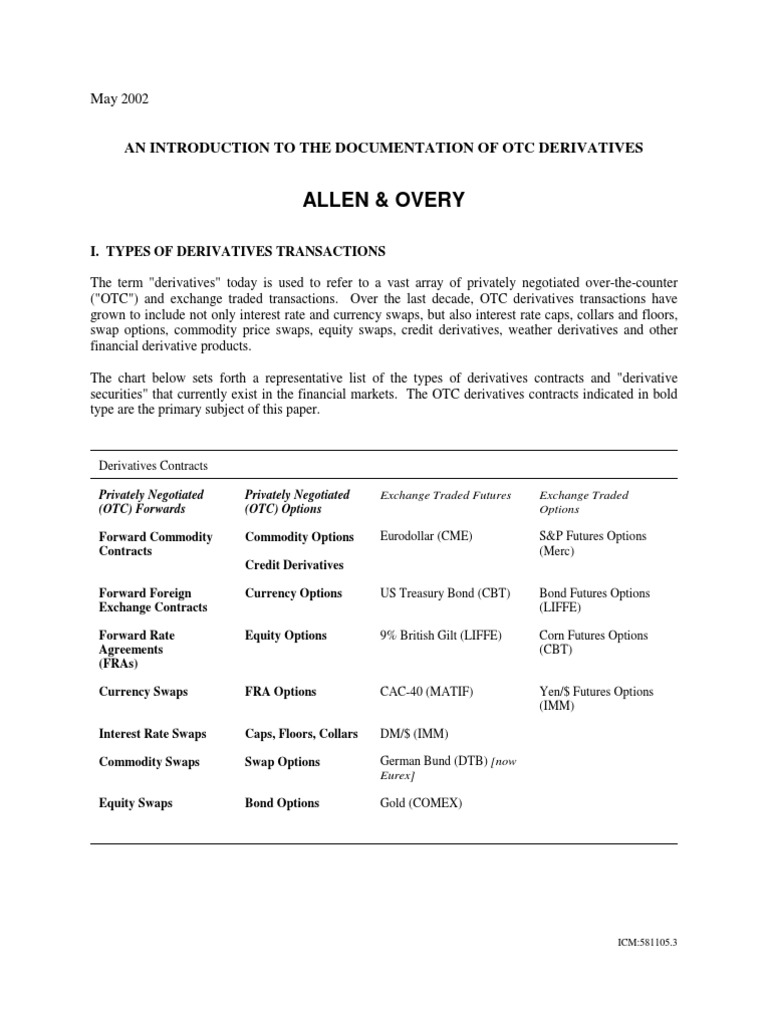 ISDA Documentation of Derivatives | PDF | Swap (Finance) | Derivative ...