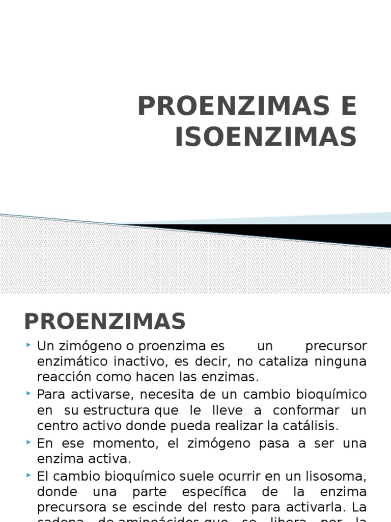 Proenzimas e Isoenzimas: Definición y Ejemplos | PDF | Enzima ...