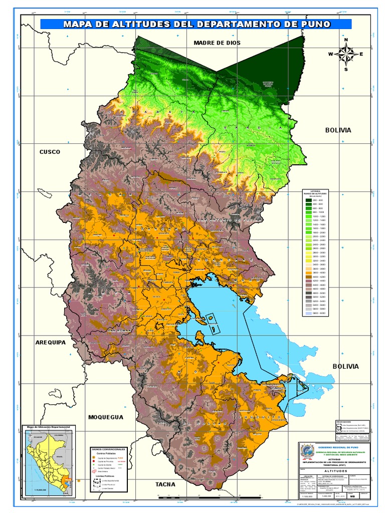 Mapa de Altitudes del Departamento de Puno | PDF