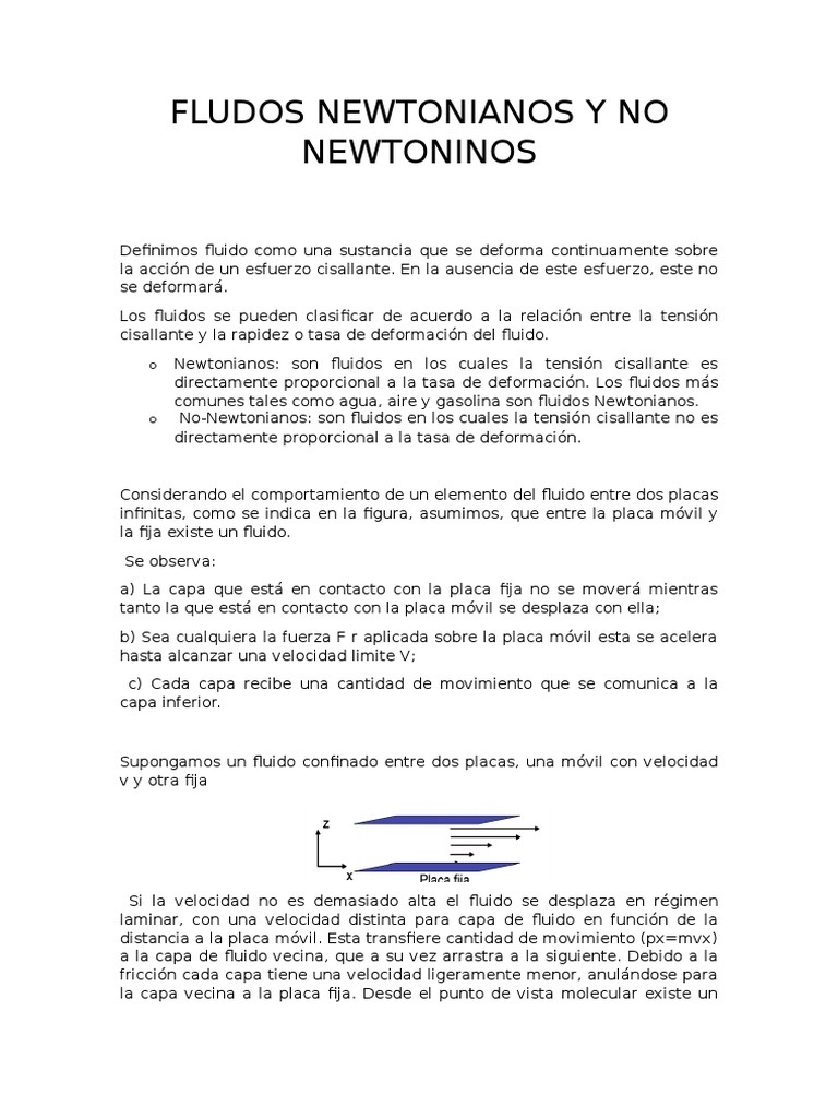 Fluido Newtoniano y No Newtoniano | PDF | Viscosidad | Fluido