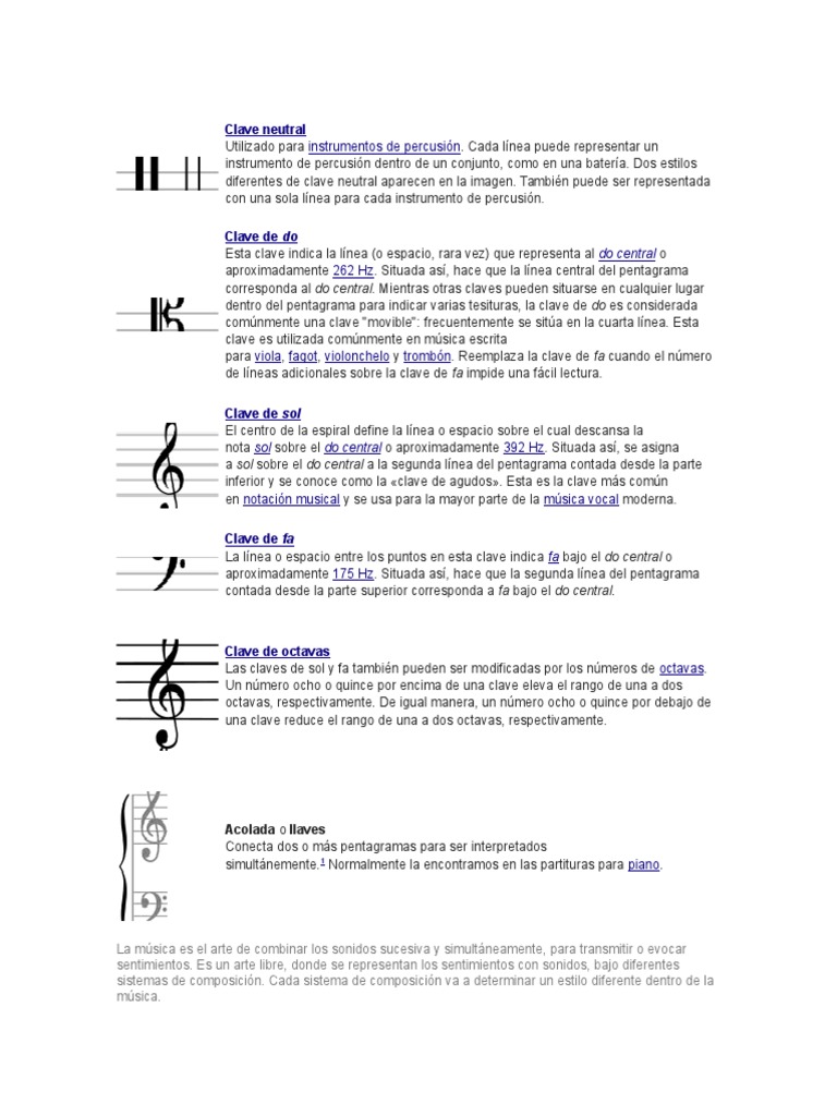 Claves musicales y su uso en percusión | PDF | Clave | Ritmo
