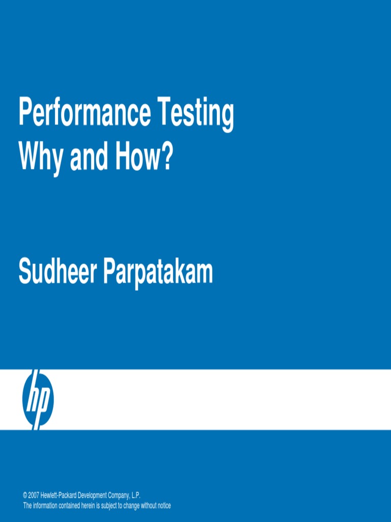 Performance Testing Why and How PDF | PDF | Business